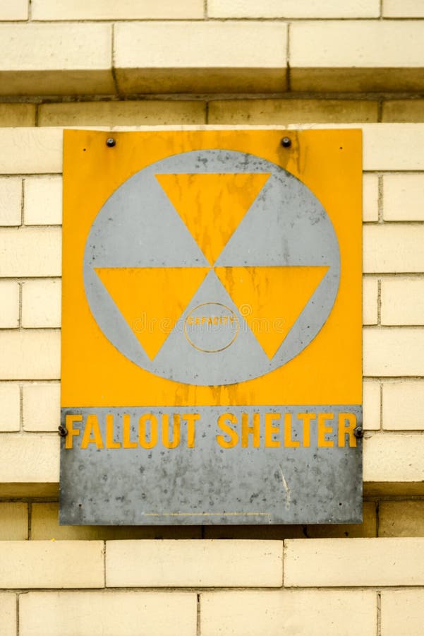 Fallout Shelter Sign stock image. Image of brick, sign - 52533167