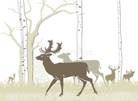 Fallow Deer Silhouette Stock Illustrations – 371 Fallow Deer Silhouette ...