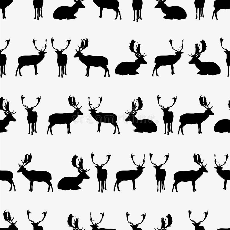 Fallow Deer Silhouette Icons Eps10 Stock Vector - Illustration of ...
