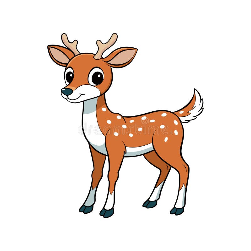Fallow Deer Coloring Page for Kids Stock Photo - Illustration of wild ...