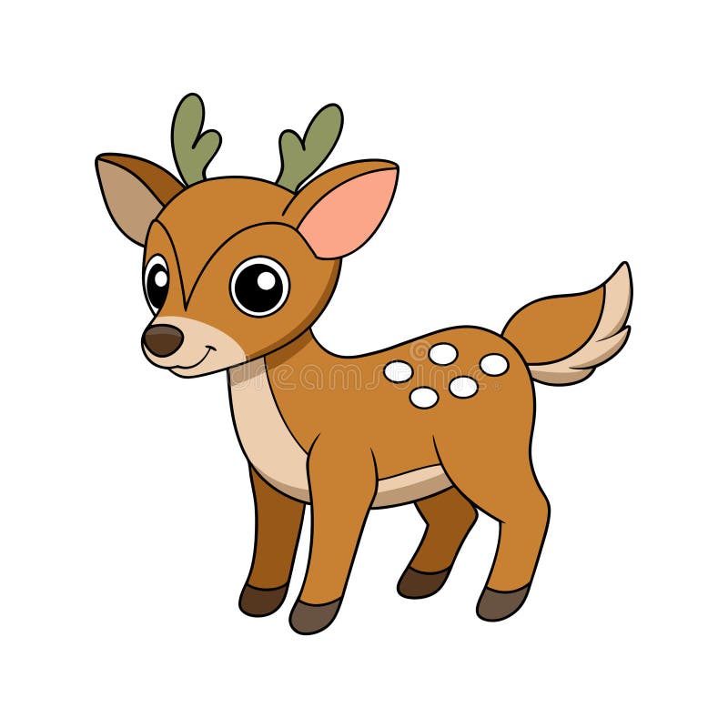 Fallow Deer Coloring Page for Kids Stock Photo - Illustration of ...