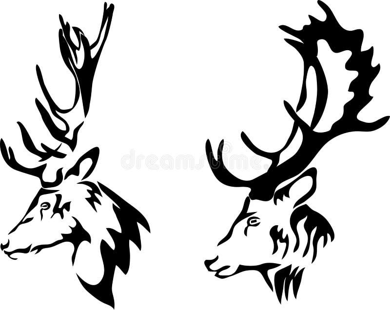 Fallow Deer Vector Black Stock Illustrations – 99 Fallow Deer Vector ...
