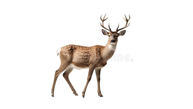Fallow Deer Isolated on a White Background Stock Illustration ...