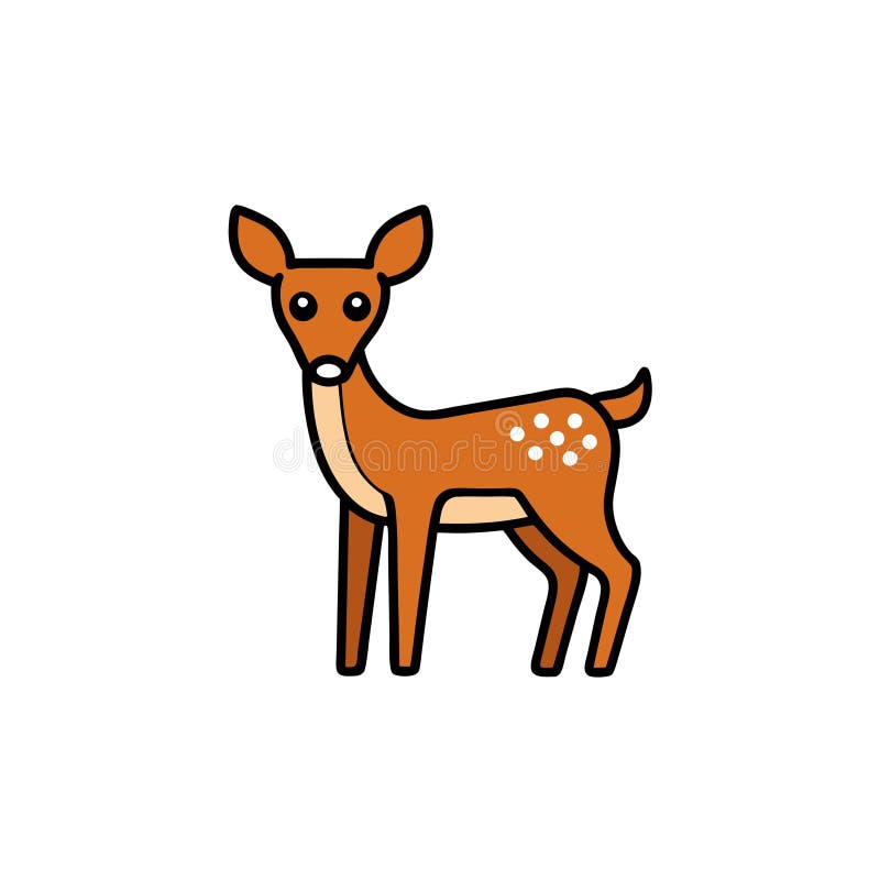 Fallow Deer Looks Icon Vector Stock Vector - Illustration of background ...