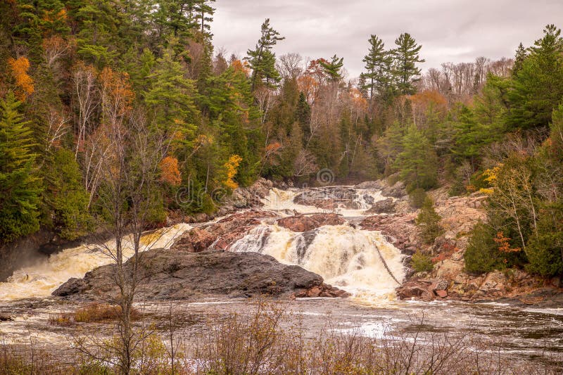 Falls in Autumn Cool Overflow with Trees Stock Image - Image of ...