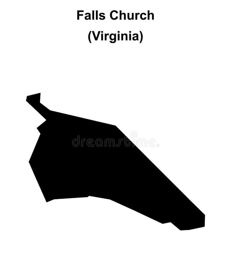 Falls Church outline map stock vector. Illustration of border - 357616625