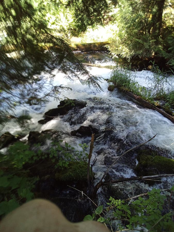 The Falls between Elk and Newport Washington by Chain Lake Stock Photo ...