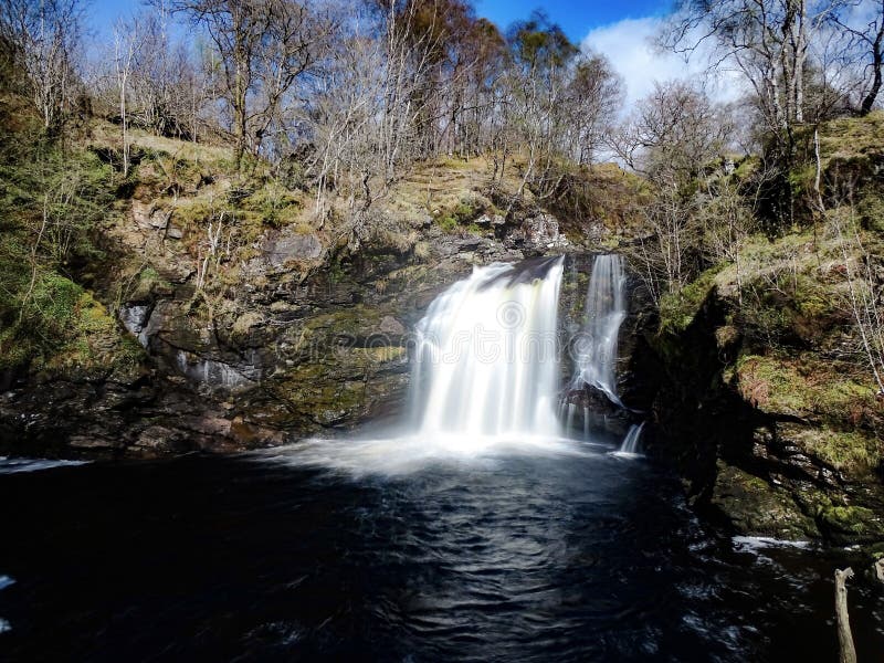 Falls of Falloch stock photo. Image of glen, water, vertical - 157317618