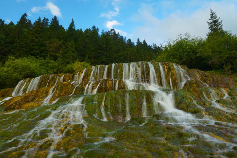 Waterfall of Huanglong National Park Stock Image - Image of huanglong ...