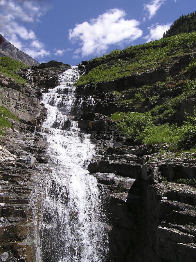 Weeping Wall, Glacier National Park, Montana Stock Photo - Image of ...