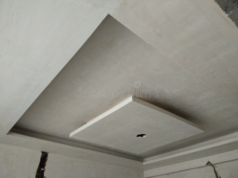 False Ceiling Work for Living Room Stock Photo - Image of elegant ...