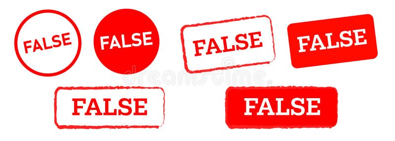 False Circle and Square Shape Red Stamp Label Fake Wrong Incorrect ...