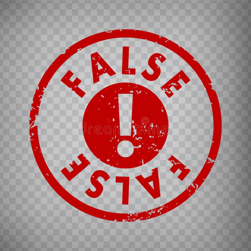 False Circle Stamp Design on Transparent Background. Grunge Rubber ...