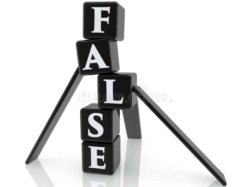False Concept on Black Cubes with Three Supports Stock Illustration ...