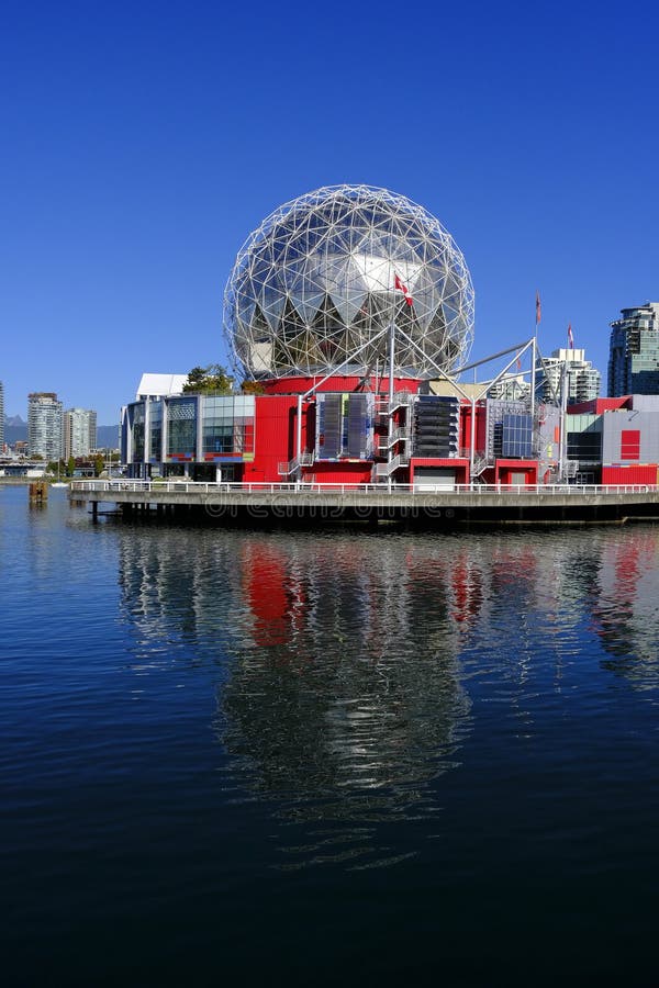 False Creek Science Center Building on Sunny Day Reflection in Water ...
