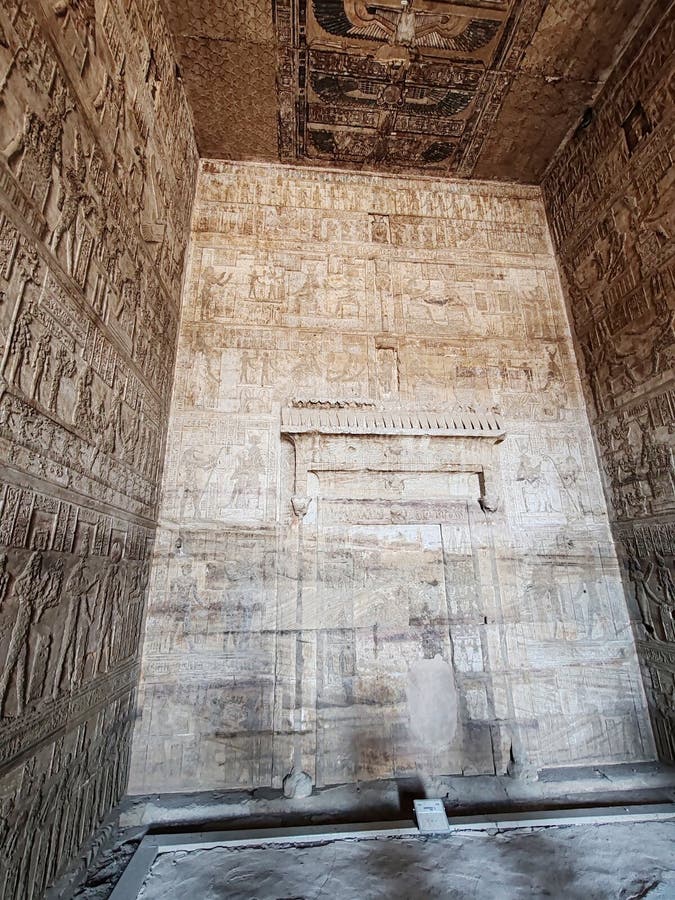 False Door in the Temple of Hathor Stock Image - Image of ruins ...