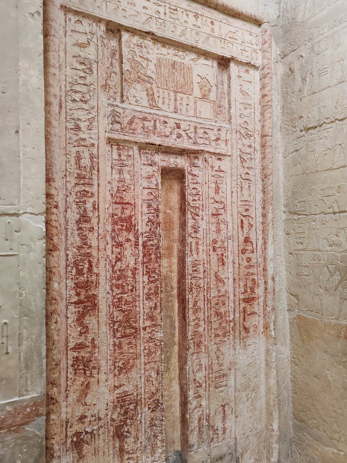 False Door in the Tomb. Pyramid of Djosser Complex Stock Image - Image ...