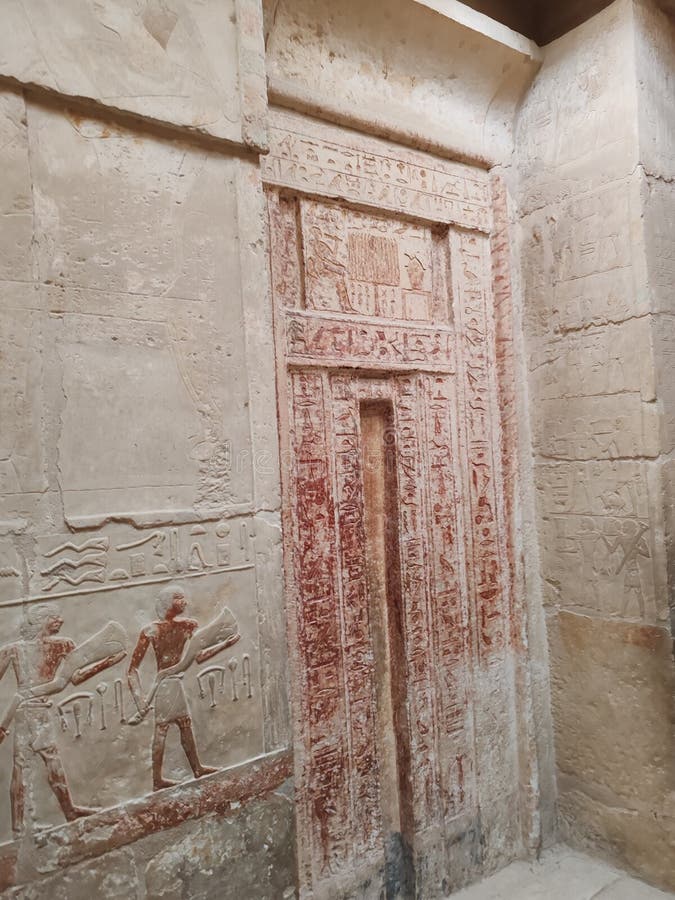 False Door in the Tomb. Pyramid of Djosser Complex Stock Image - Image ...
