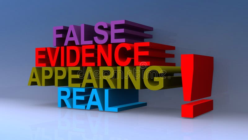 False Evidence Appearing Real on Blue Stock Illustration - Illustration ...