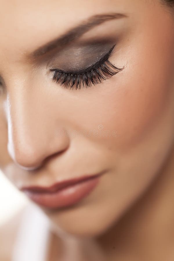 EYE and FALSE EYELASHES stock photo. Image of applying - 30277854