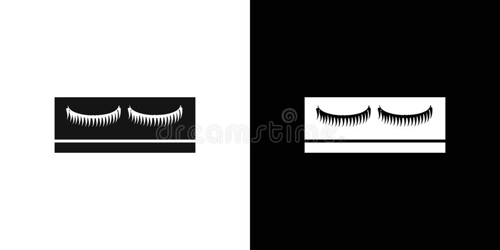 False Eyelashes Icon Flat Vector Set Outline Stock Vector ...