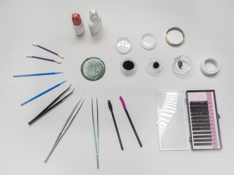 The Eyelash Extension Tools are Laid Out on the Table. Stock Image ...