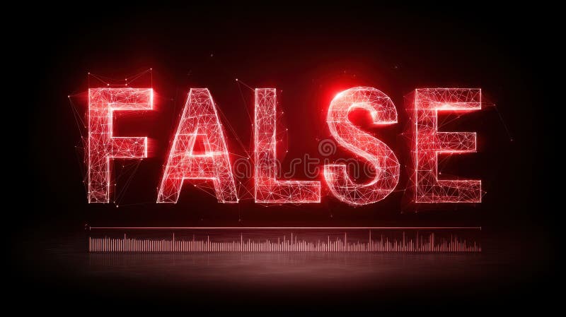 FALSE Holographic Polygraph Machine Display, Glowing Red Digital ...