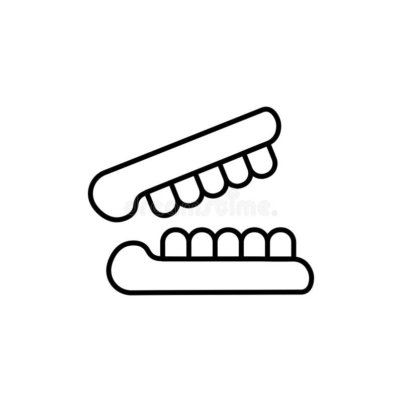 False Jaw Icon Set. Prosthetic Denture Teeth Vector Symbol in Black ...
