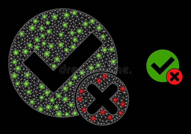 False Positive Icon - Carcass Mesh with Glare Spots Stock Vector ...