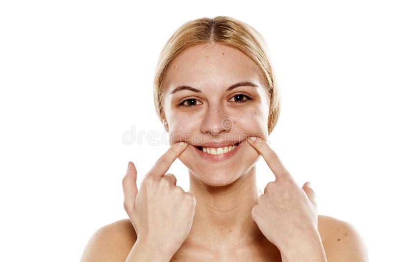 False smile stock photo. Image of people, natural, fingers - 60313666