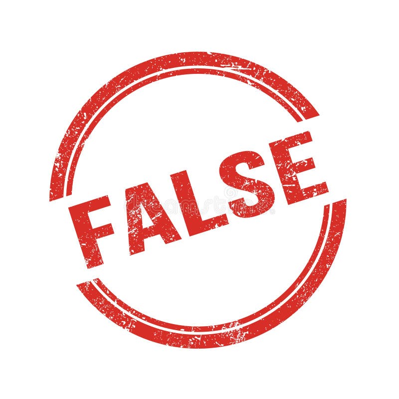 FALSE Text Written on Red Grungy Round Stamp Stock Illustration ...