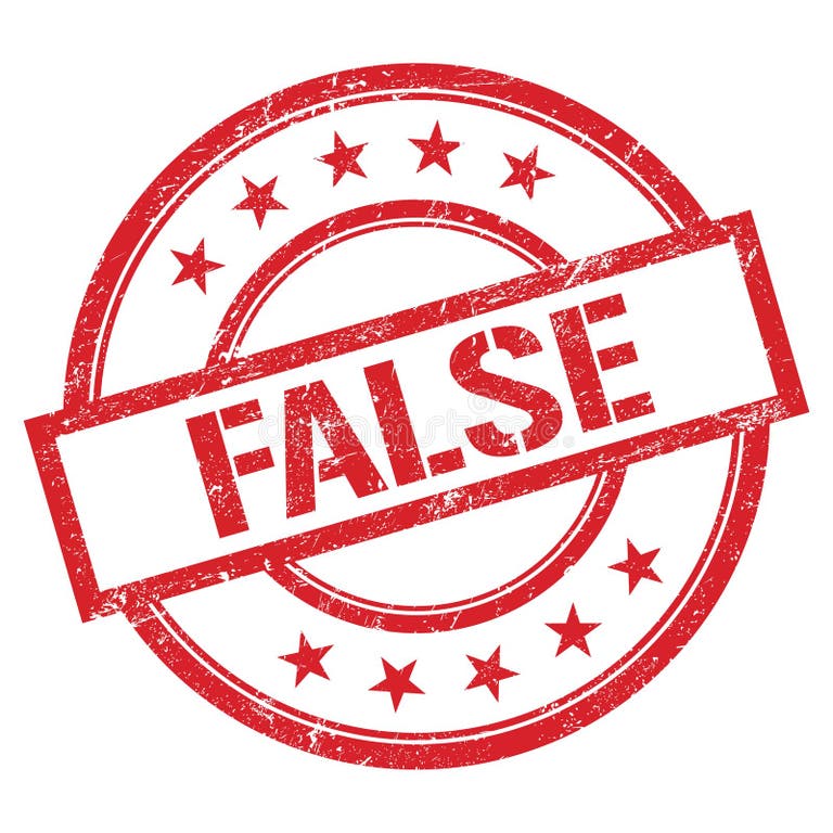 FALSE Text Written on Red Vintage Stamp Stock Illustration ...