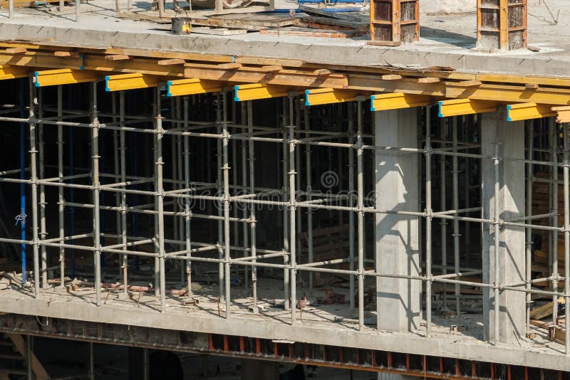 Falsework Used on Skyscraper Building Stock Photo - Image of highrise ...