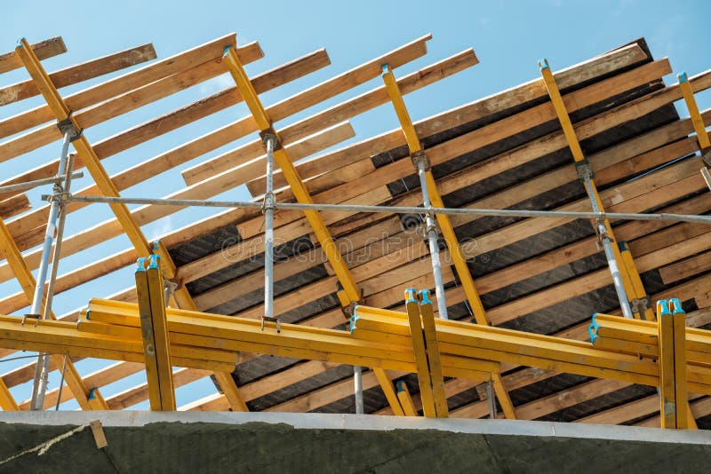 Falsework Used on Skyscraper Building Stock Image - Image of crane ...