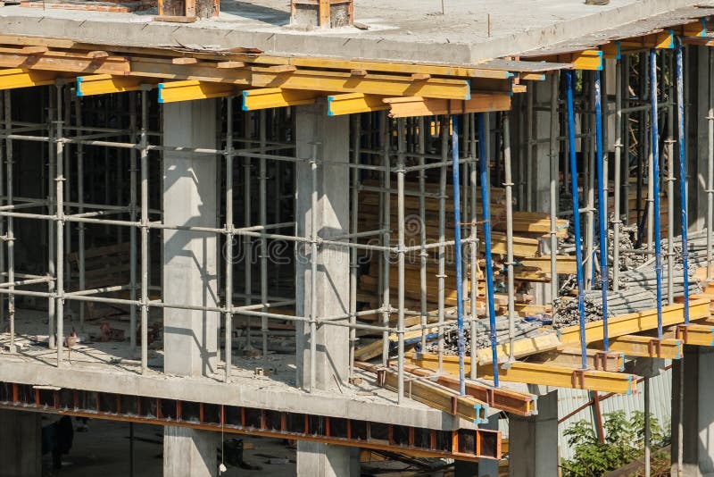 Falsework Used on Skyscraper Building Stock Image - Image of home ...