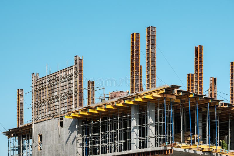 Falsework Used on Skyscraper Building Stock Image - Image of home ...