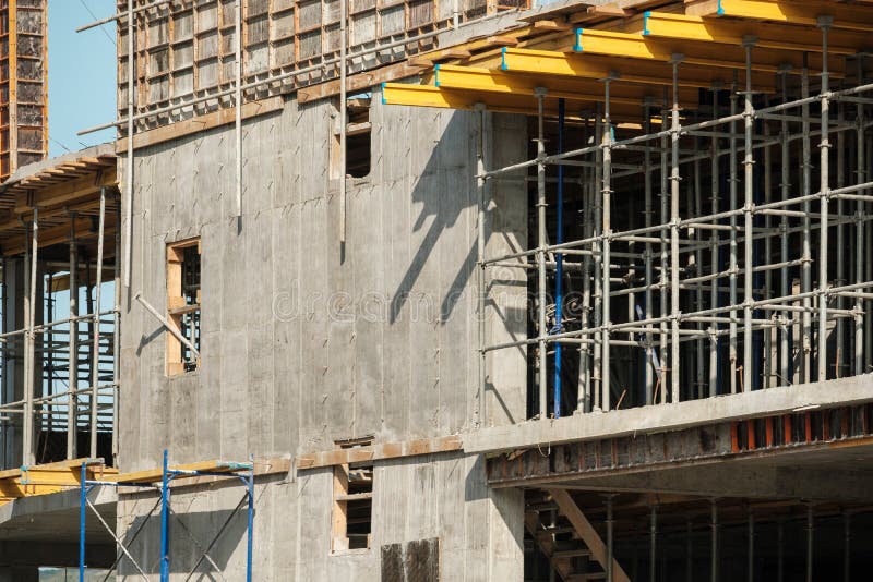 Falsework Used on Skyscraper Building Stock Image - Image of home ...