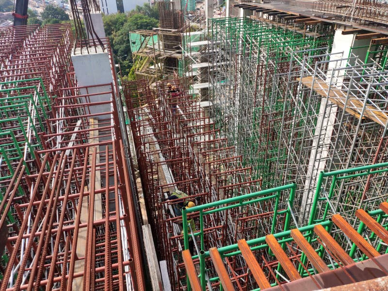 Falsework Work at the Construction Site. it Consists of Temporary ...