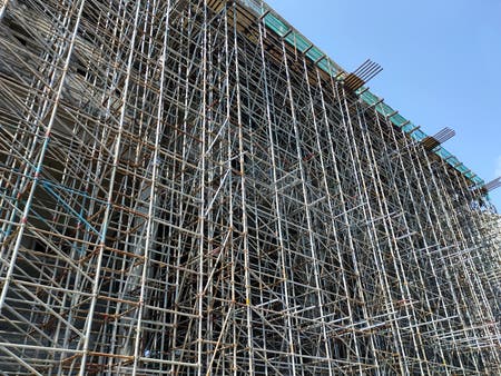 Falsework Work at the Construction Site. it Consists of Temporary ...
