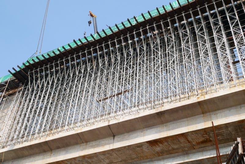 Falsework Work at the Construction Site. it Consists of Temporary ...