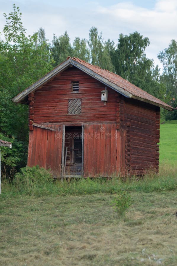 Falu red Swedish barn stock photo. Image of sweden, farmland - 66822416