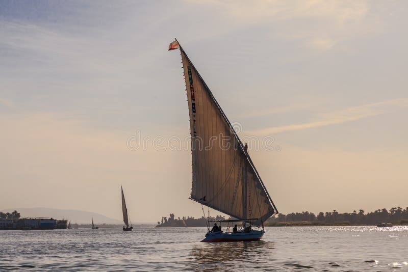 Faluka on the Nile River stock photo. Image of boat, symbolic - 56435744