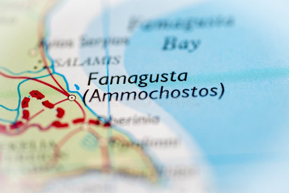 Famagusta, Cyprus Highlighted on a World Map Stock Photo - Image of ...