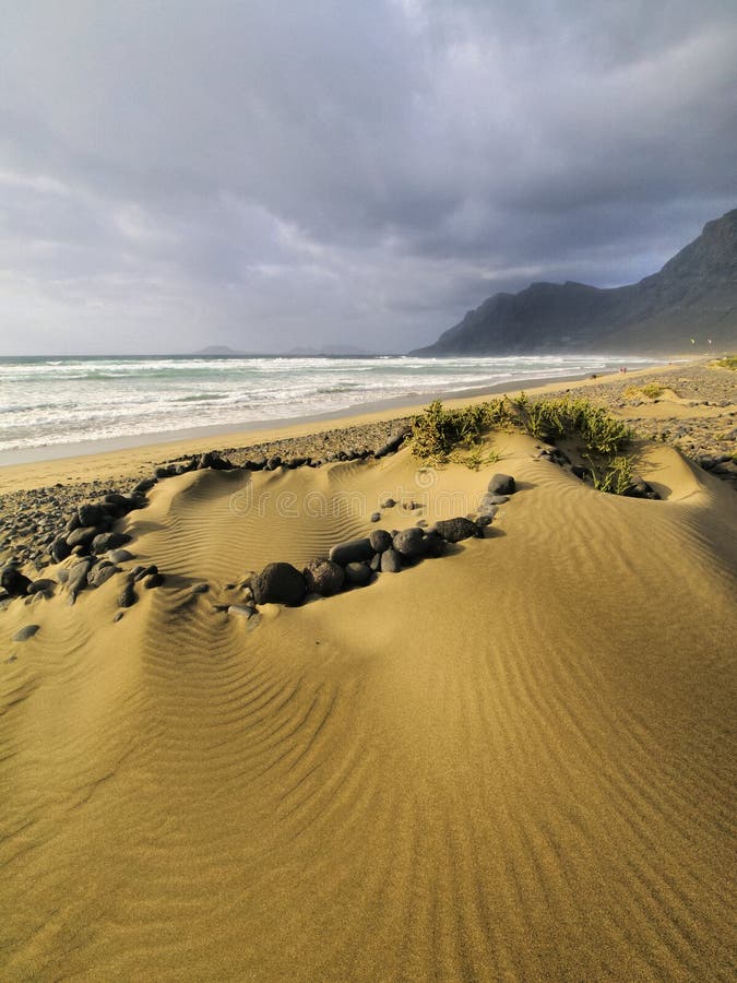 Famara stock image. Image of danger, sand, beautiful - 27574715