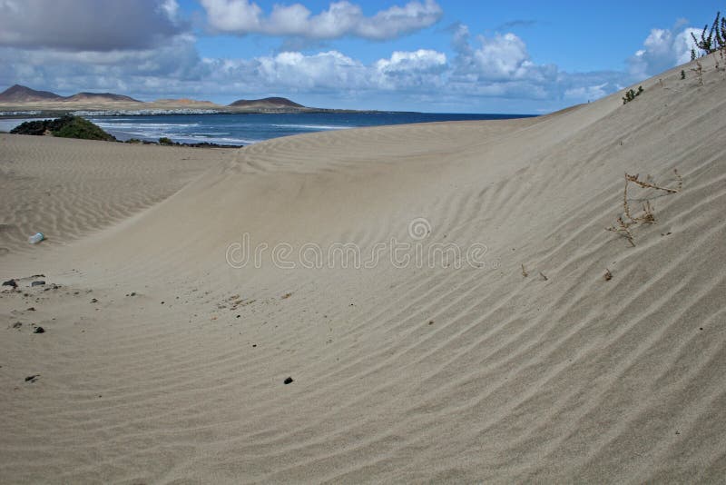 Famara beach, Lanzarote stock image. Image of sand, cliffs - 9357189