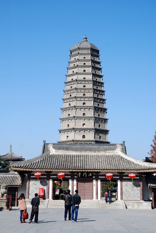 Famen Temple Pagoda in Xian Editorial Photo - Image of landmark, grey ...