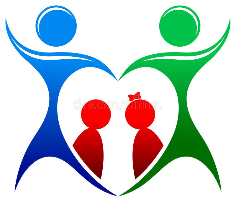 Simbolo Del Cuore Di Amore Della Famiglia Illustrazione Vettoriale ...
