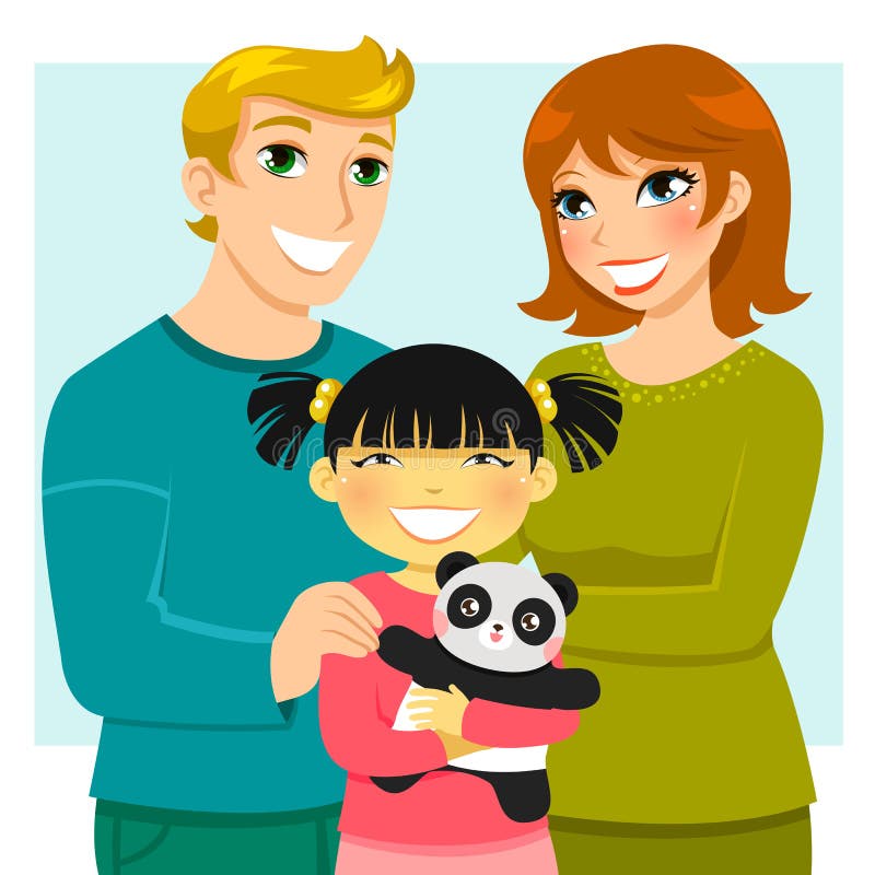 Familia adoptiva ilustración del vector. Ilustración de felicidad ...