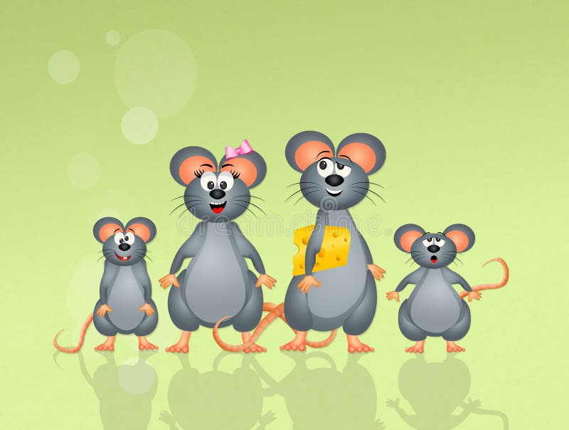 Familia de ratones stock de ilustración. Ilustración de queso - 69376136