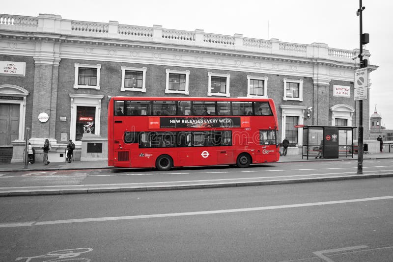 Iconic Red Bus in the Streets of London Editorial Photo - Image of ...